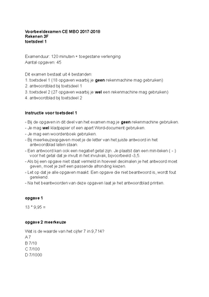 [Solved] wat moet ik weten voor rekenexamen mbo niveau 4 - Rekenen MBO4 ...