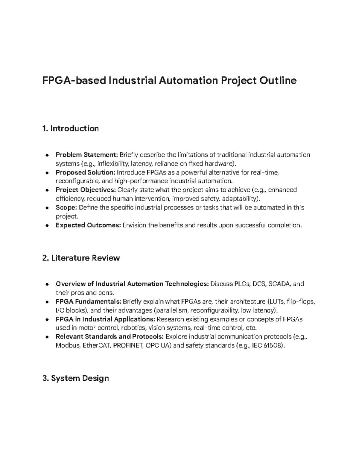 FPGA-based Industrial Automation Project Outline - Studocu