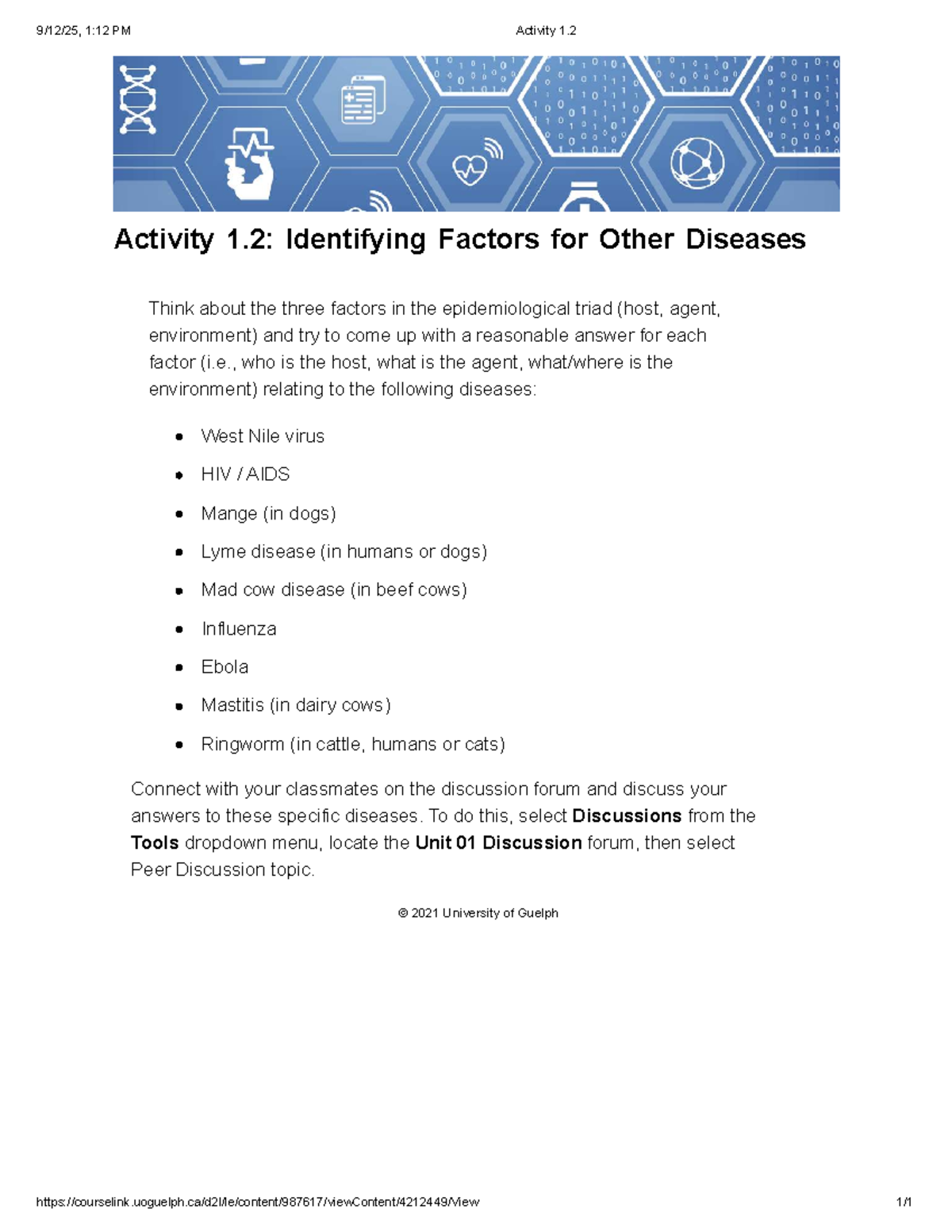 Activity 1.2: Epidemiological Triad Factors for Diseases - POPM 3240 ...