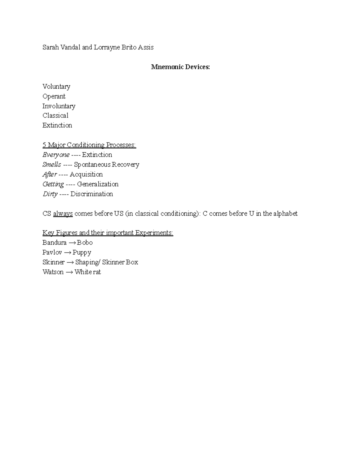 Learning Mnemonic Devices for Classical Conditioning - MSc. Applied ...