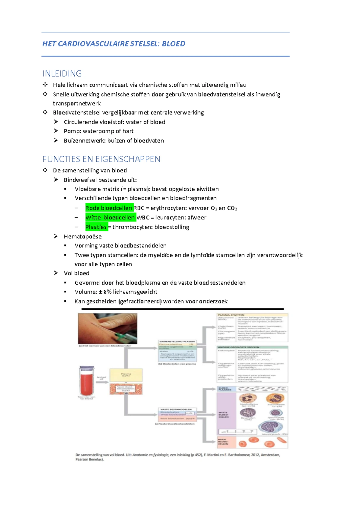 Samenvatting het hart - anatomie het hart - Het cardiovasculaire ...