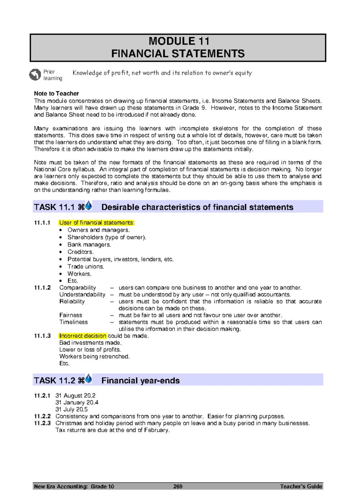 10 ACC Mod 11 Financial Statements Memos - MODULE 11 FINANCIAL ...