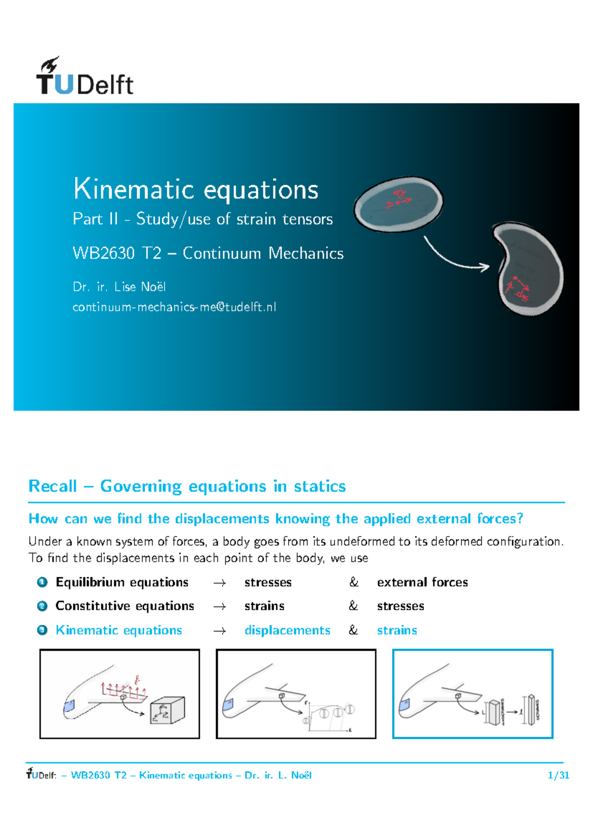 WB2630 T2 Kinematic Equations: Strain Tensors and Applications ...