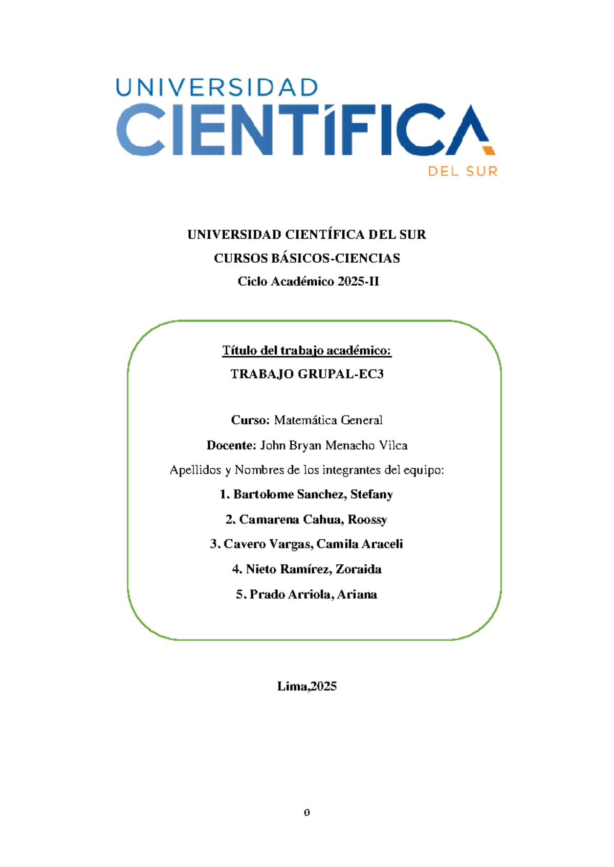 Matemática General - Trabajo Académico Grupo 5 - Aplicaciones Prácticas ...