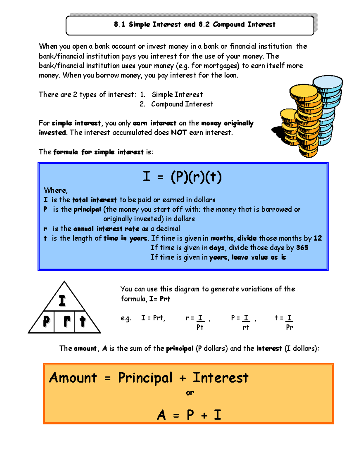 Chapter 8: Simple & Compound Interest Concepts and Applications - Studocu
