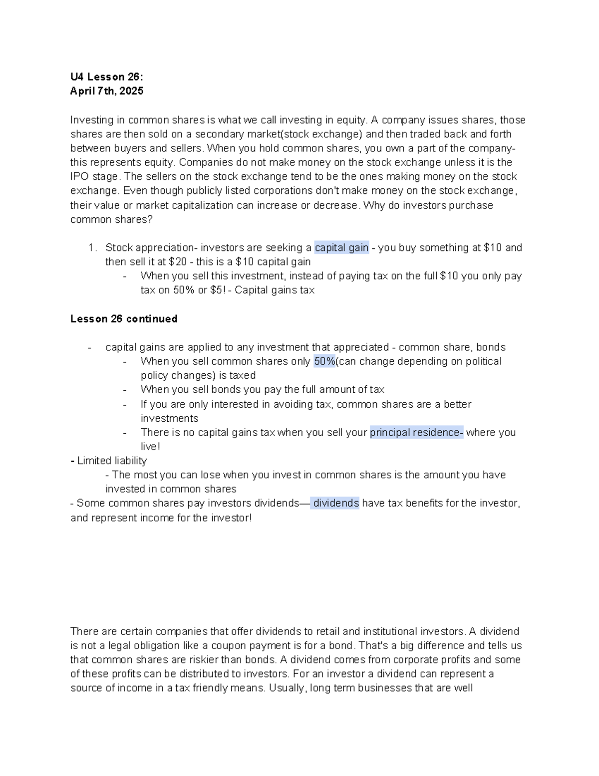 Financial Investment Strategies: U4 Lessons 26-35 Insights - Studocu