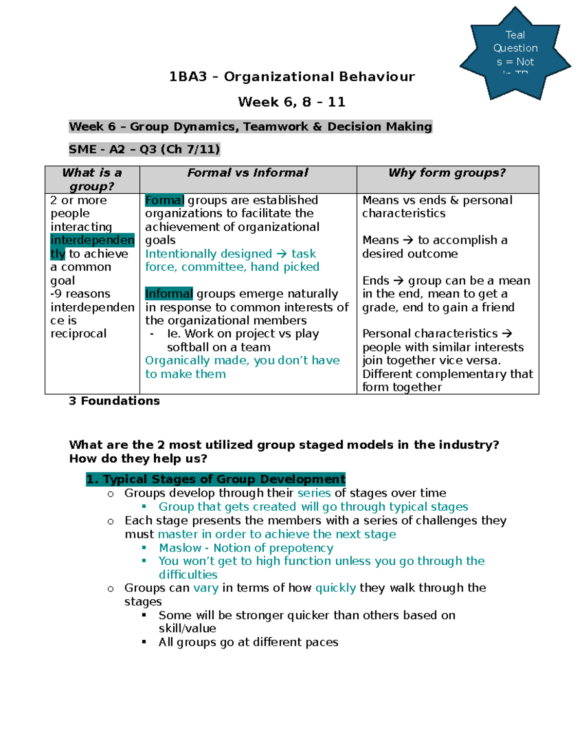 1BA3 Organizational Behaviour Week 6-11 Study Notes - Studocu