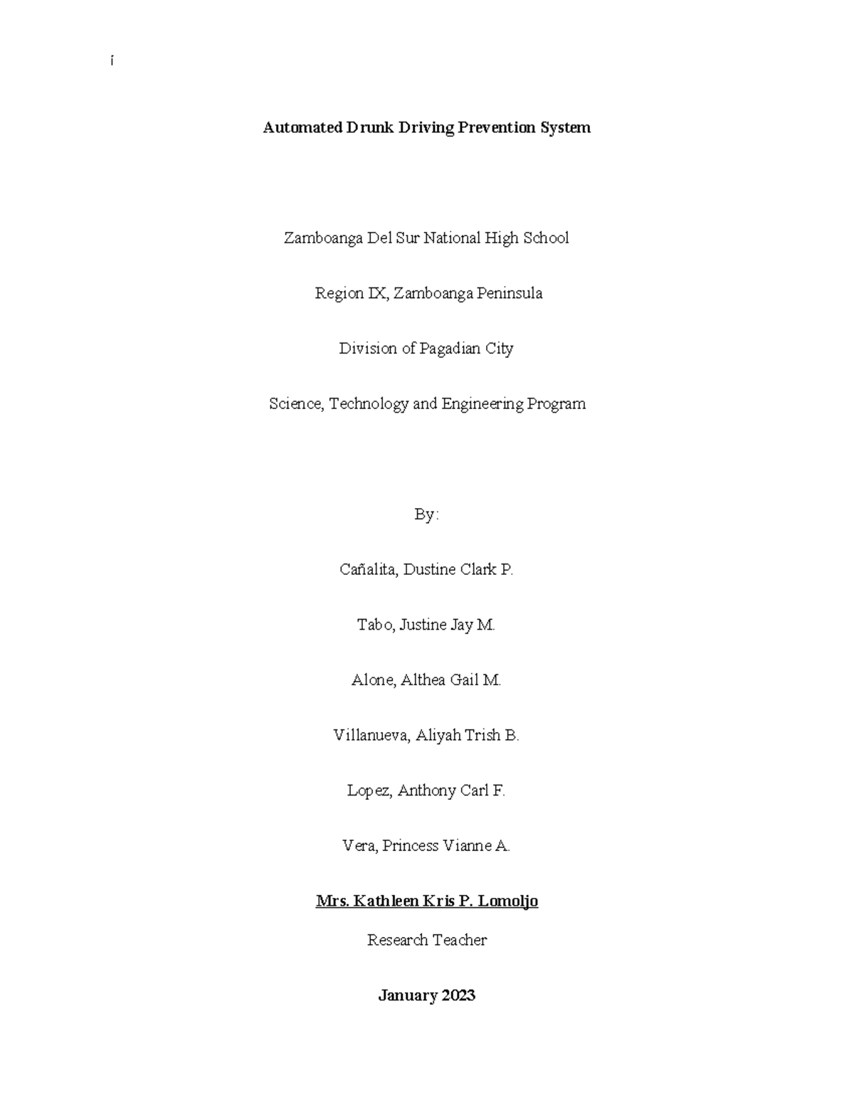 Automated Drunk Driving Prevention System: Research Findings and ...