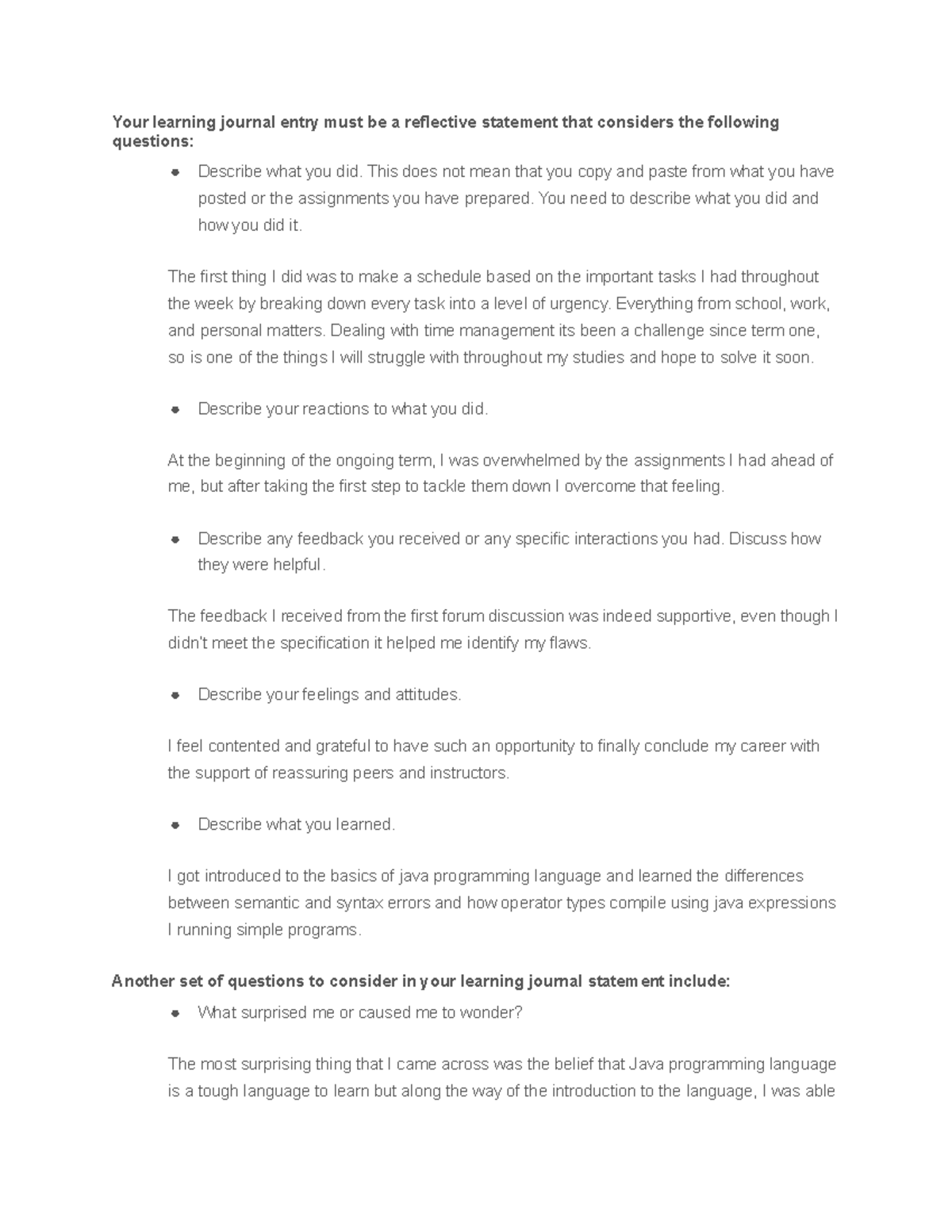 Learning Journal Unit 1 - CS 1102 - AY2021-T1 - Your learning journal ...
