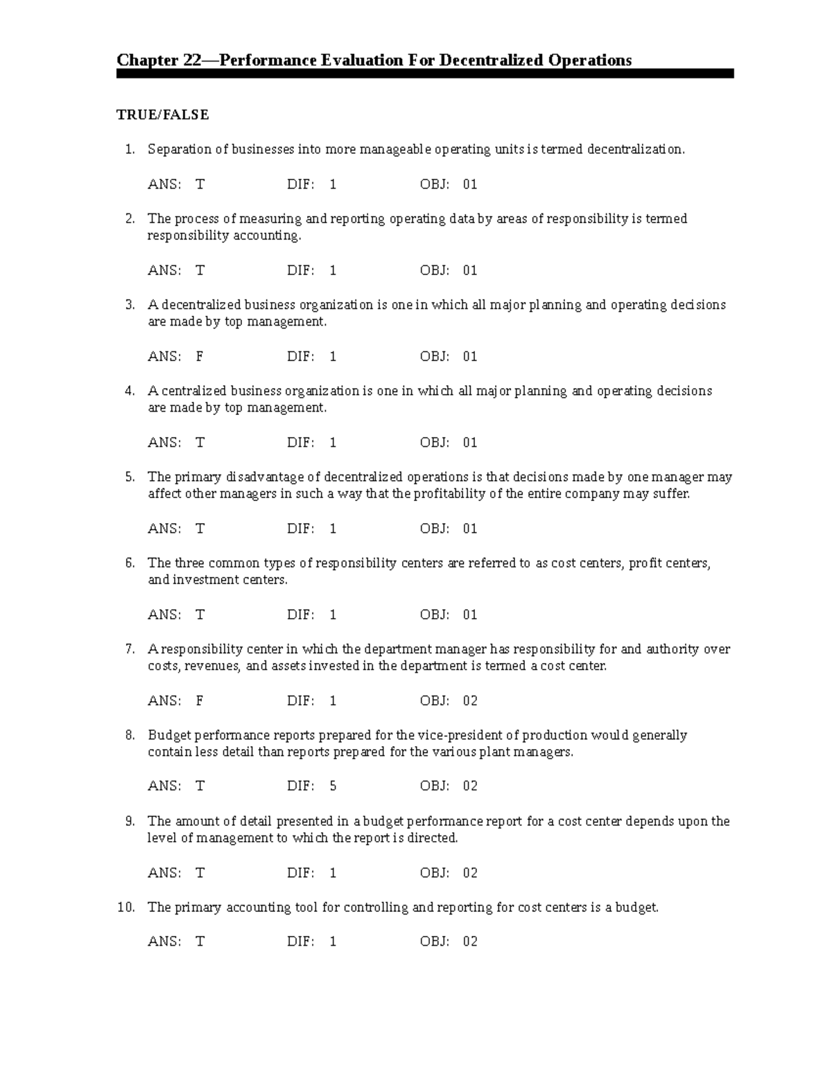 Chapter Evaluation: Decentralized Operations (Course Code: MAS) - Studocu