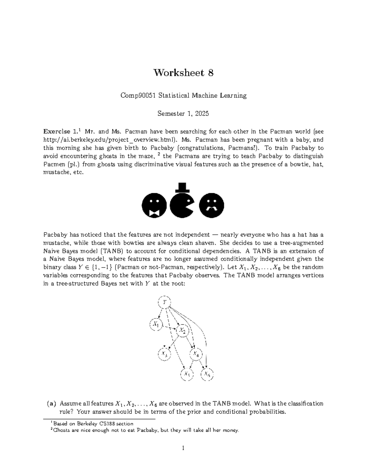 Worksheet 08 Comp90051 Statistical Machine Learning S1 2025 Exercises on TANB - Studocu