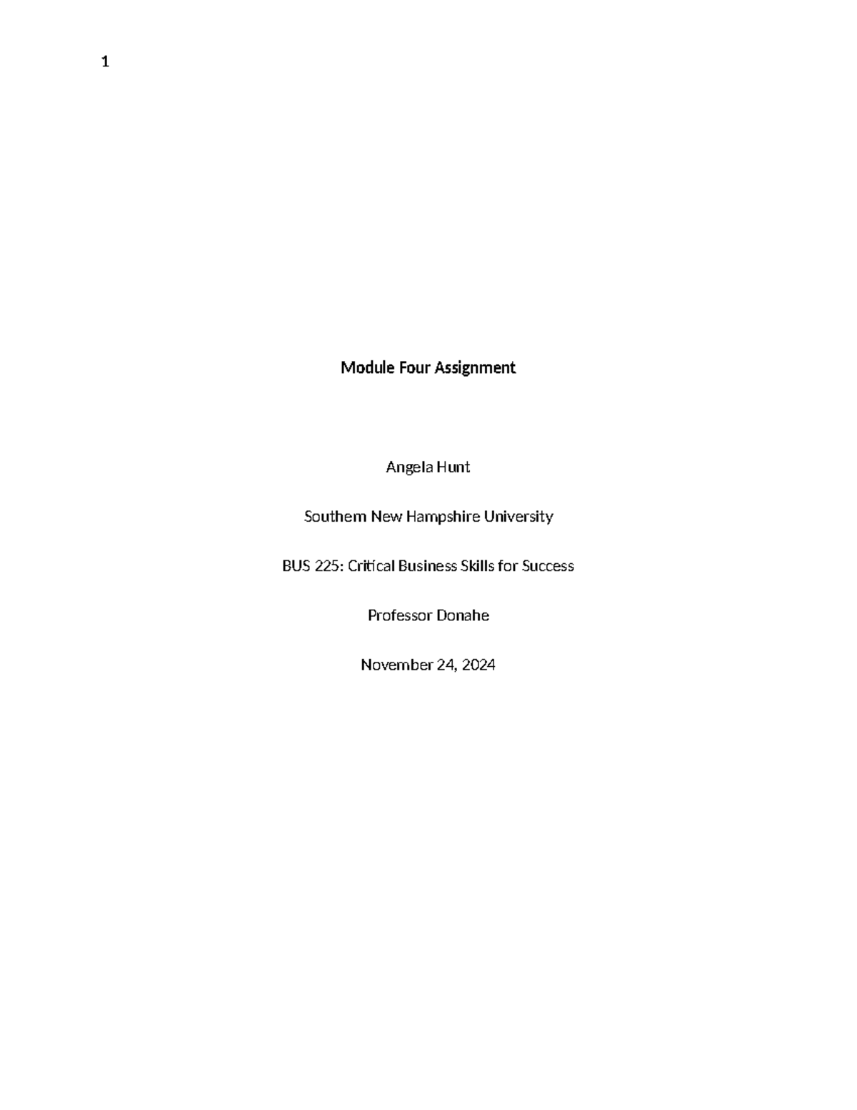 BUS225 Module Four Assignment - Module Four Assignment Angela Hunt ...