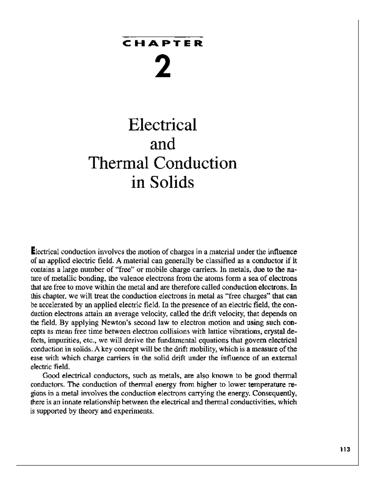 CHAPTER 2: Electrical and Thermal Conduction in Solids - Textbook Notes ...