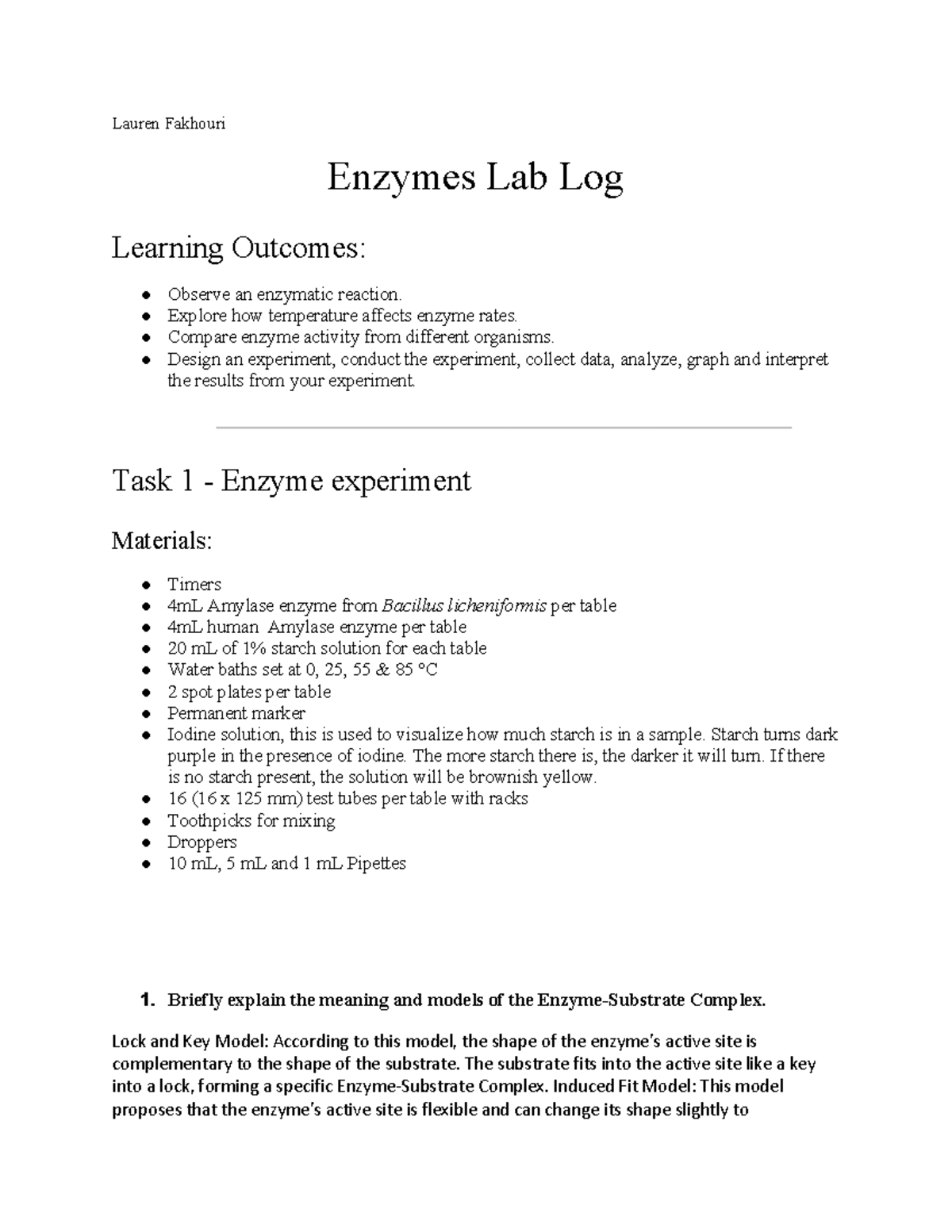 Enzymes Lab Log 5 - Investigating Amylase Activity Across Temperatures ...