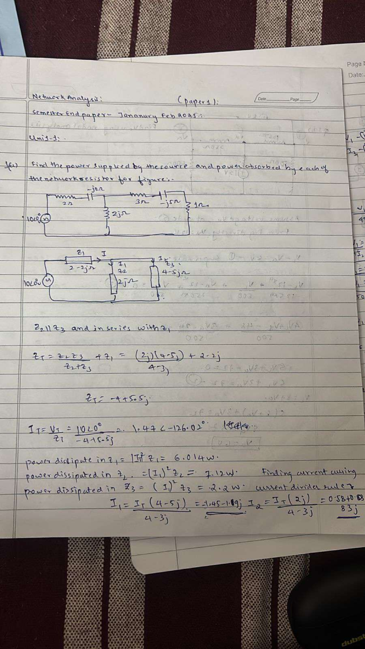Network Analysis: Internal Assessment (1BM24EE069) - January 2025 - Studocu