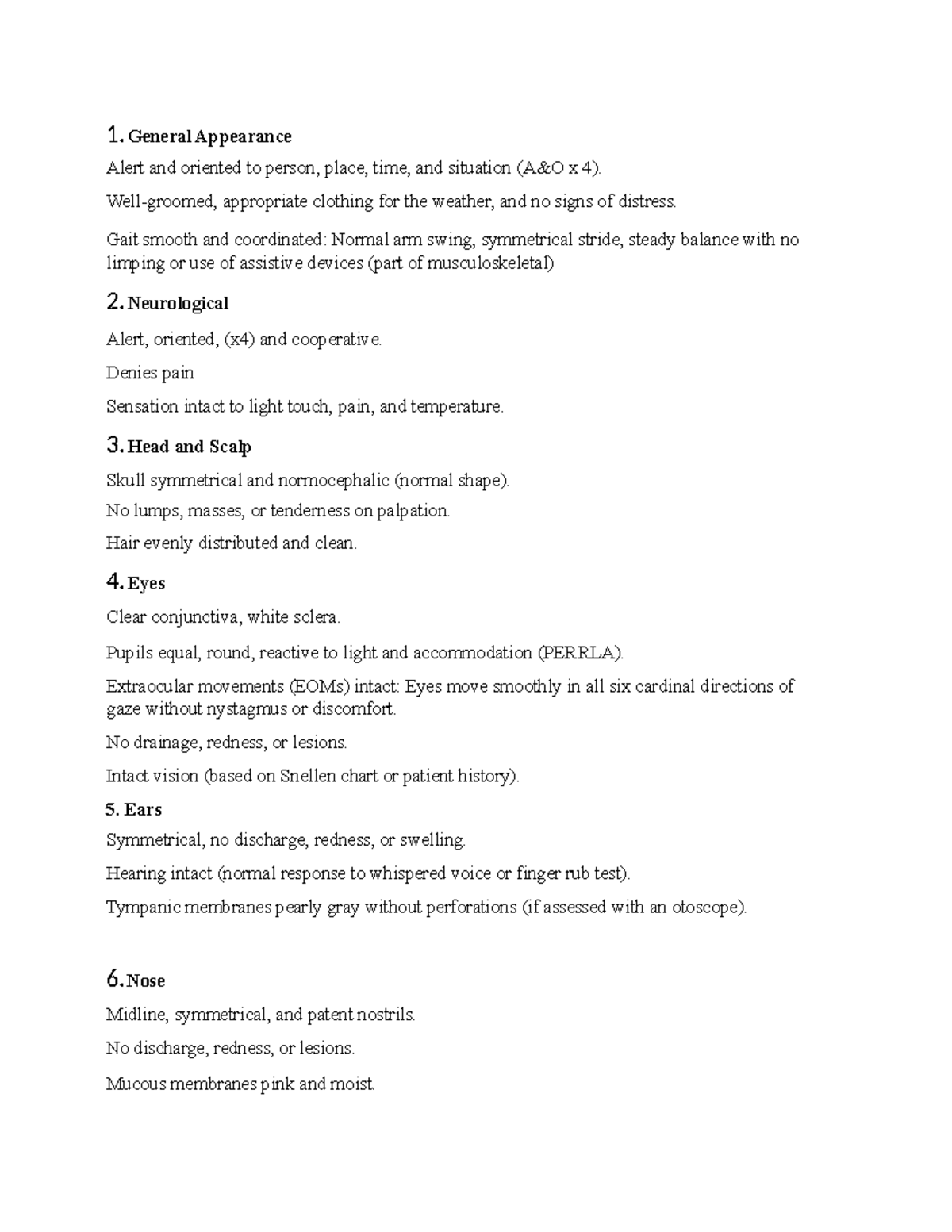 Physical Assessment Notes for Nursing (NURS 101) - Studocu
