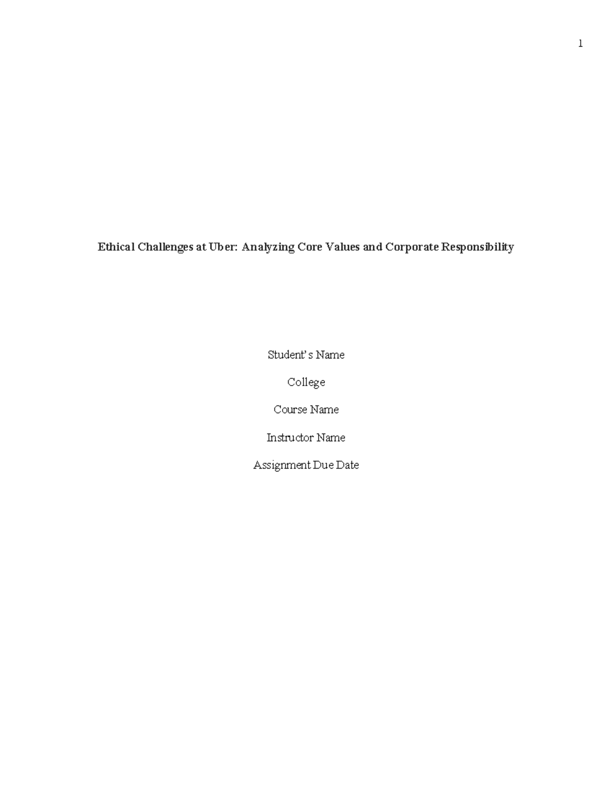 Ethics Case Study: Analyzing Uber's Corporate Responsibility Issues ...