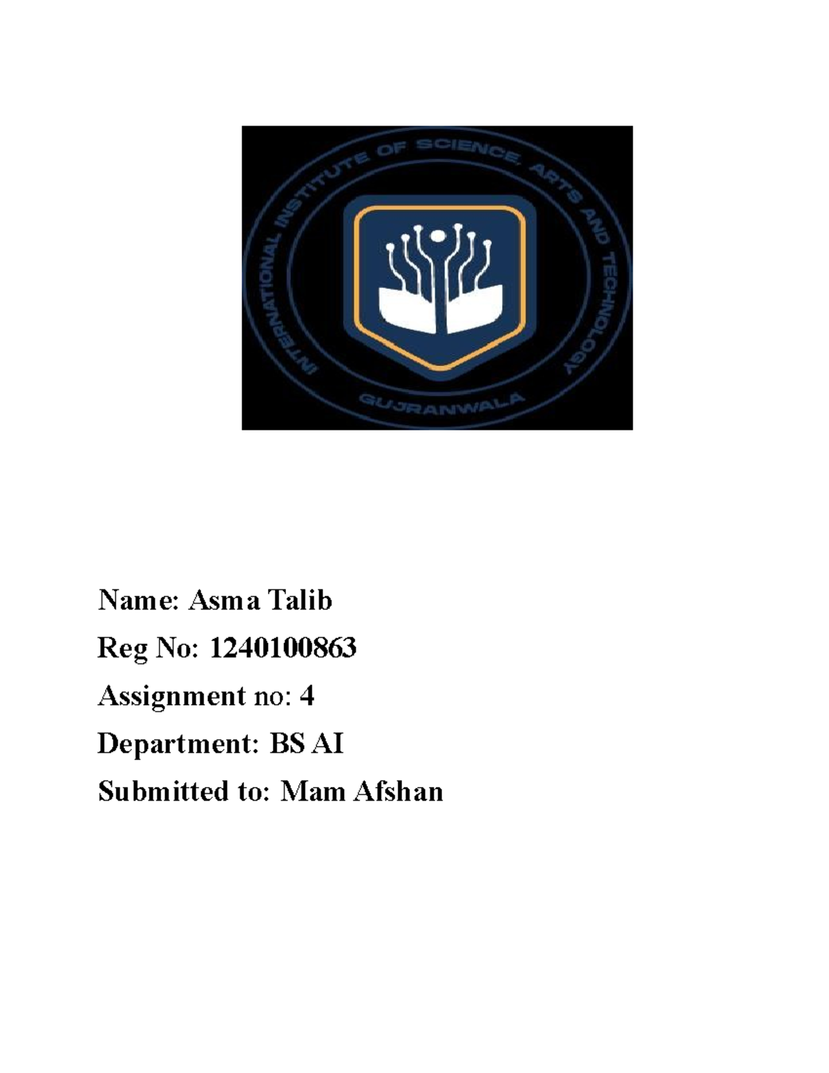 Physics 4 - aaaaaaaaaaaaaaaaaaa - Applied physics - Name: Asma Talib ...