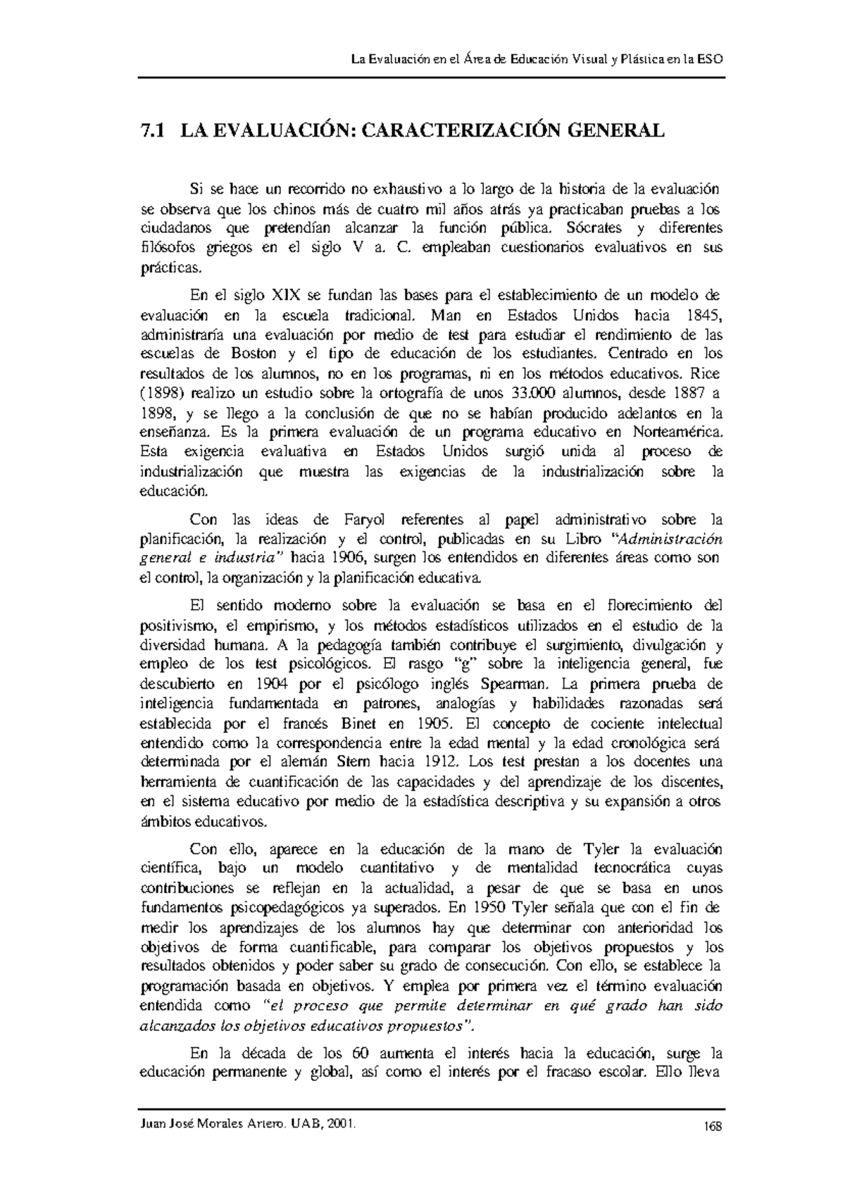 Evaluación en Educación Visual y Plástica en la ESO: Caracterización ...