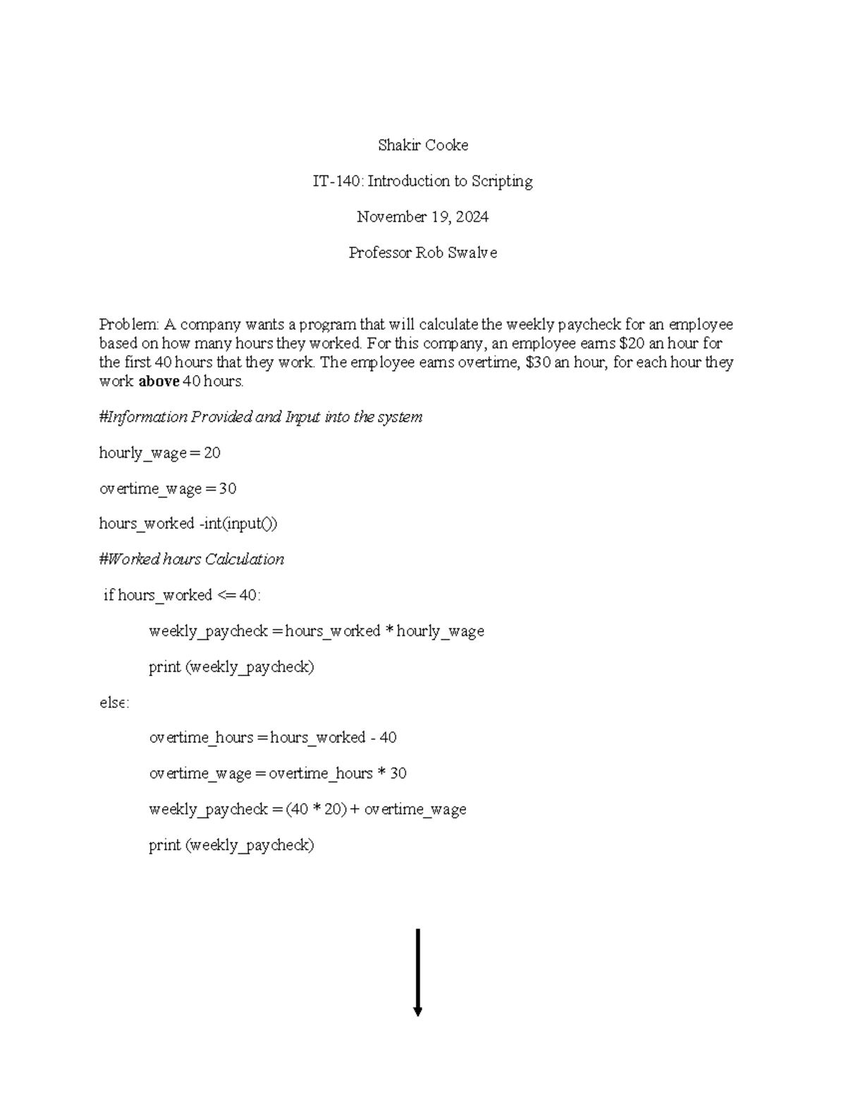 3 3 Assignment Introduction To Pseudocode And Flowcharts Shakir Cooke It 140 Introduction To 3093