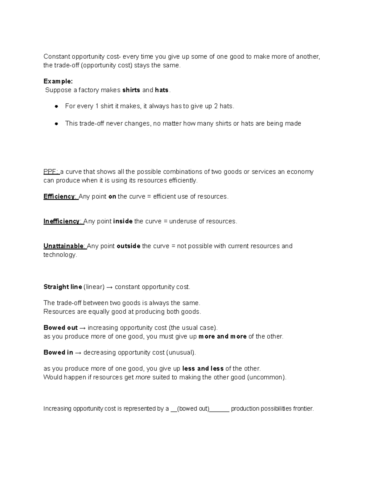 Macro 101: Lecture Notes for First Exam on Opportunity Cost & Market ...