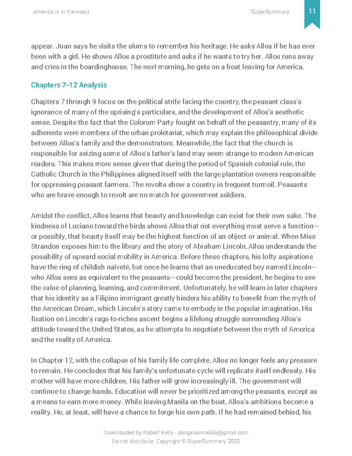 America is in the Heart - Super Summary Study Guide 12 - appear. Juan ...