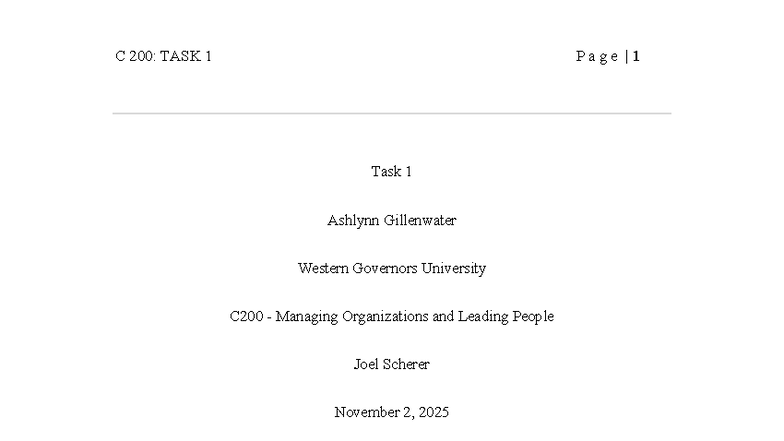 C200 Task 1: Leadership Strengths and SMART Goals Analysis - Studocu