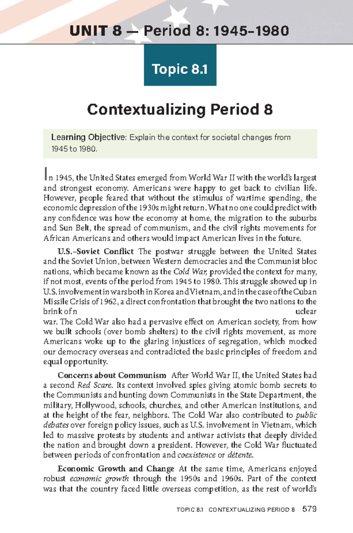 APUSH Unit 8: Contextualizing the Cold War Era (1945-1980) Notes - Studocu