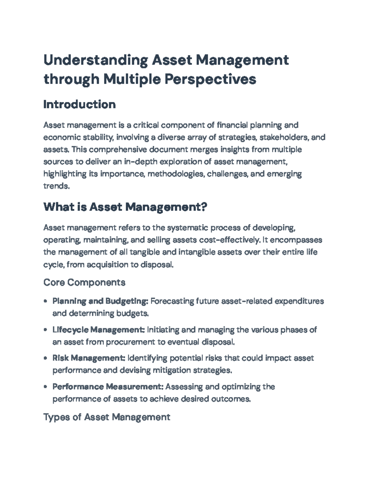 Understanding Asset Management: Strategies, Challenges & Trends ...