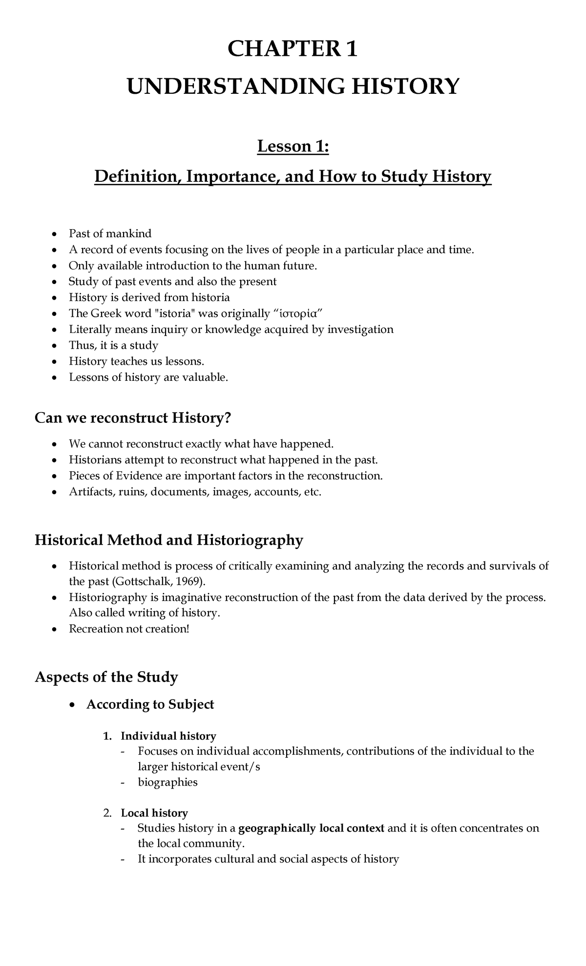 Ghist Reviewer - Understanding History - CHAPTER 1 UNDERSTANDING ...