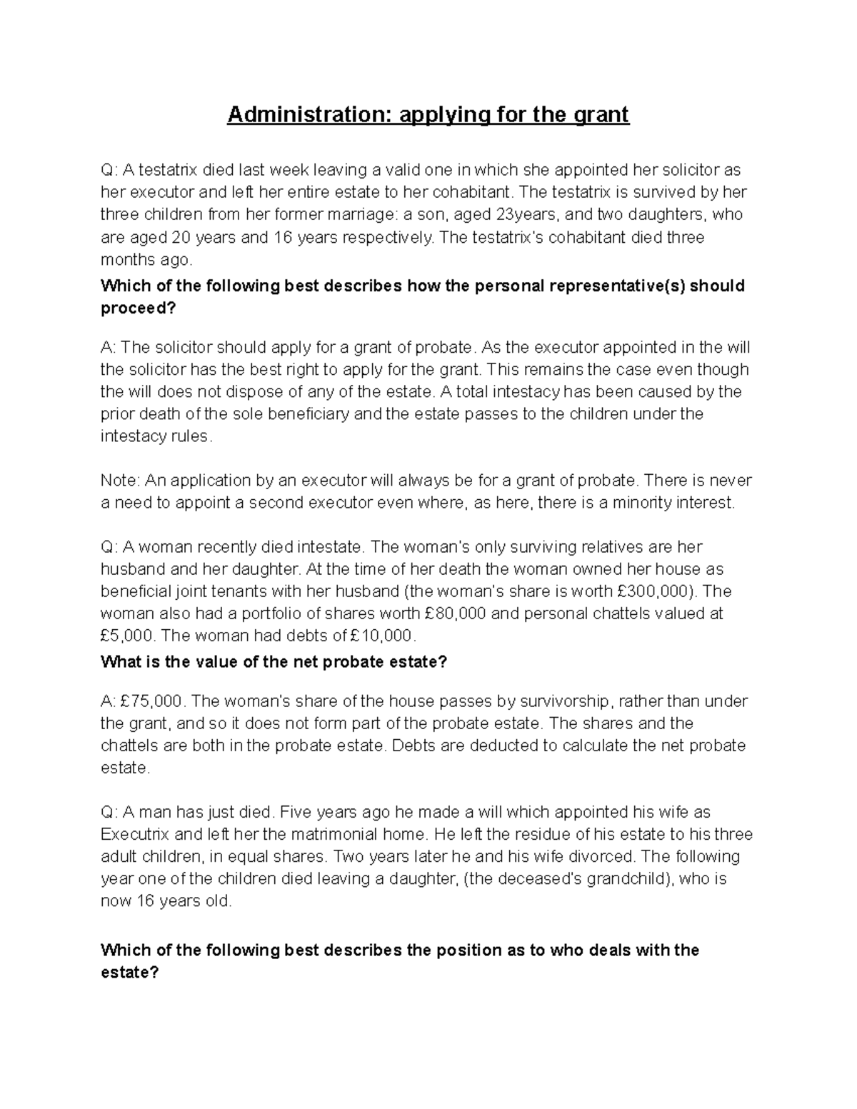 Probate Administration: Grant Applications & IHT Guidance (LAW 101 ...
