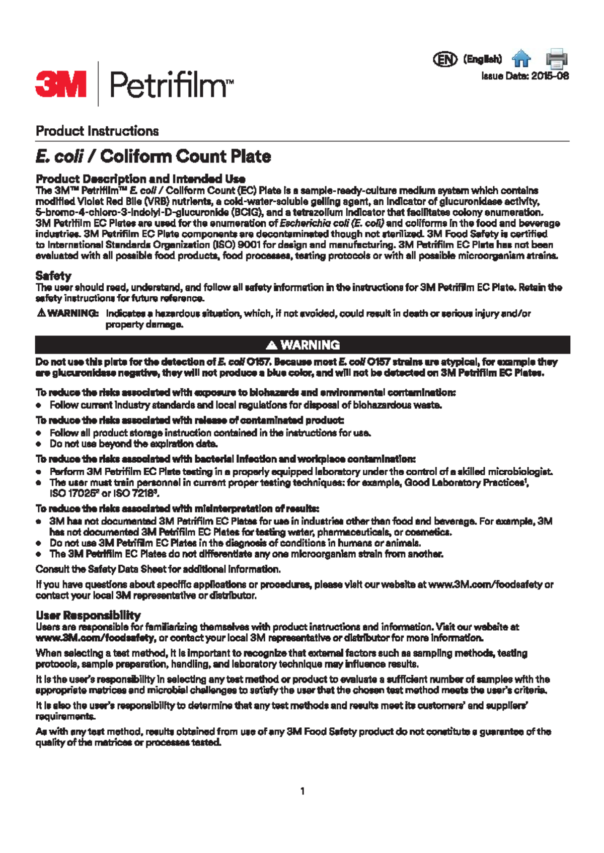 EC 6404 6414 - 3M E. coli Coliform Count Plate Instructions - Studocu