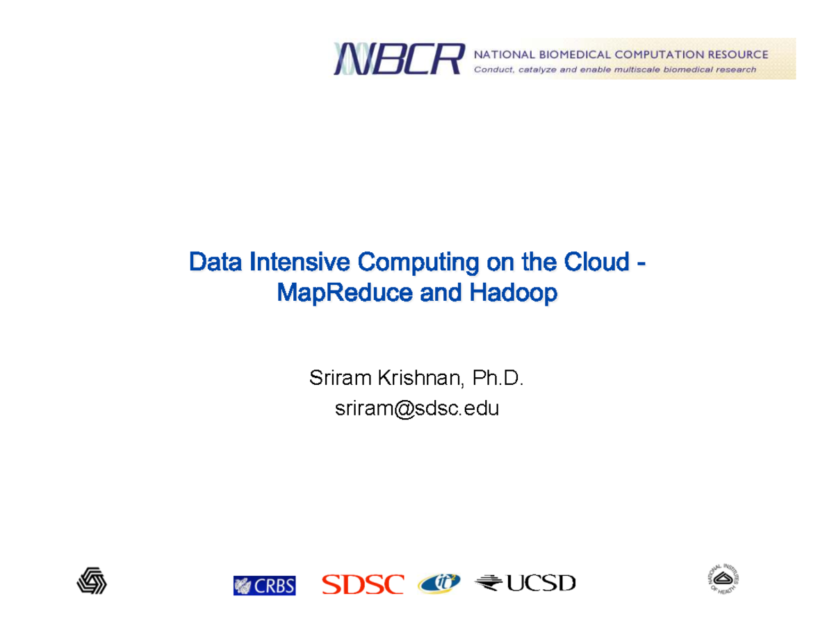Unit 5: Programming Model for MapReduce & Hadoop in Cloud Computing - Studocu