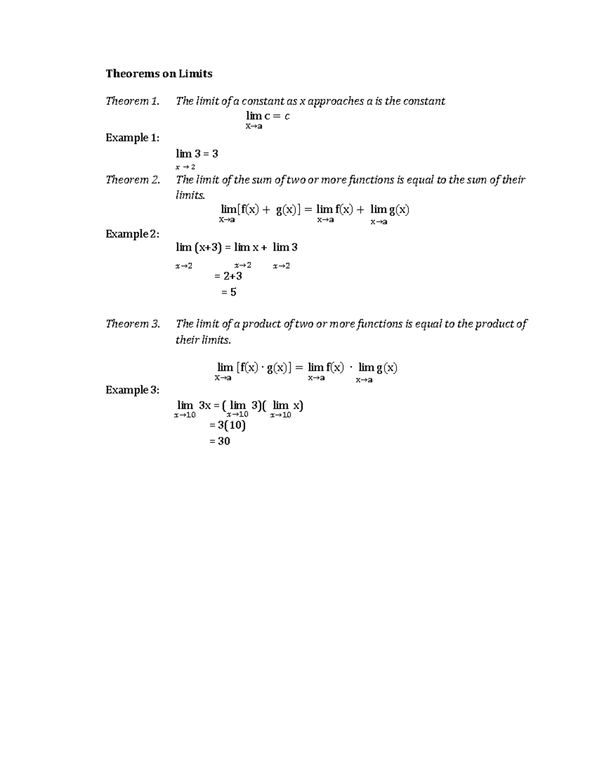 Differential Calculus MATH101 Unit 1: Theorems on Limits Explained ...