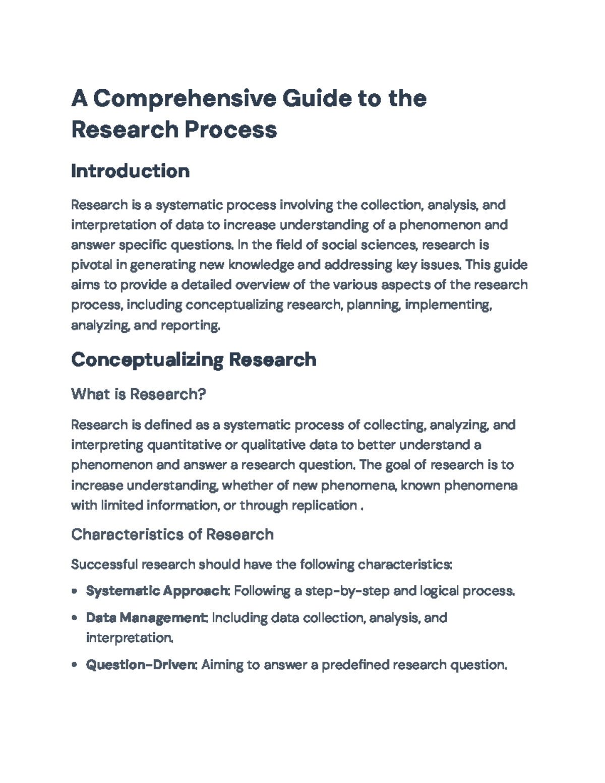 Comprehensive Research Process Guide: From Concept to Findings - A ...
