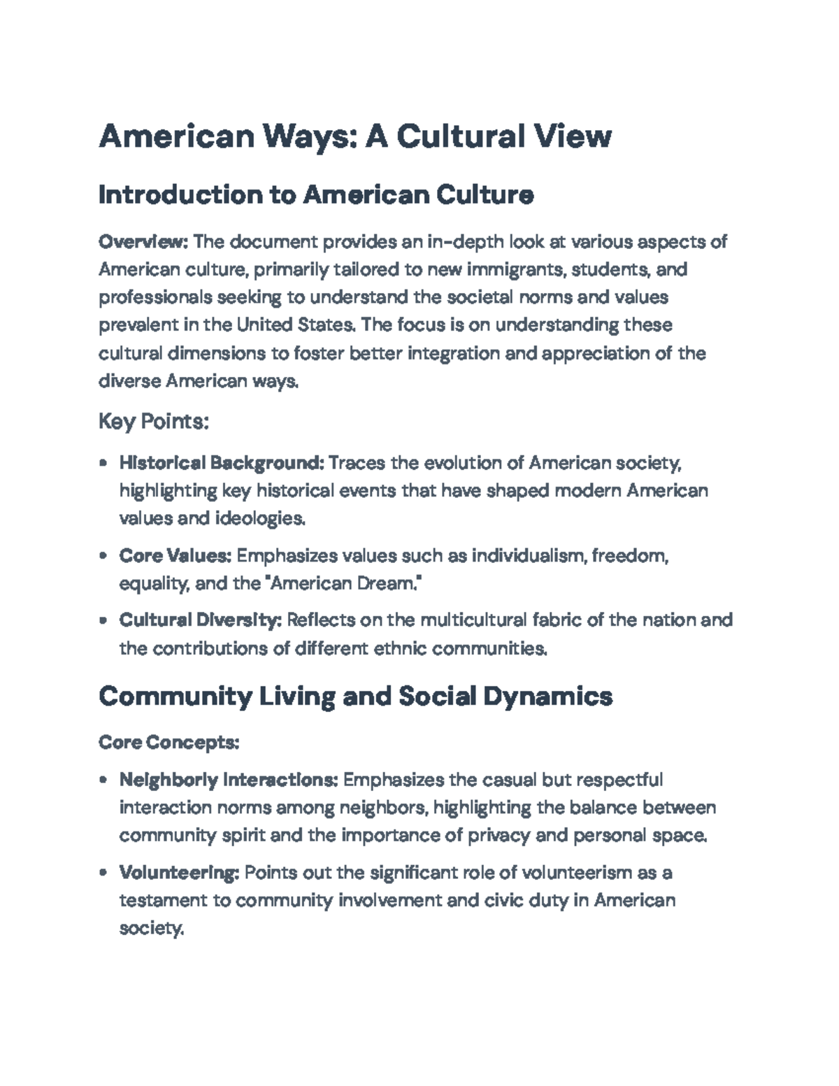 Understanding American Culture: A Guide for New Immigrants (Course Code ...