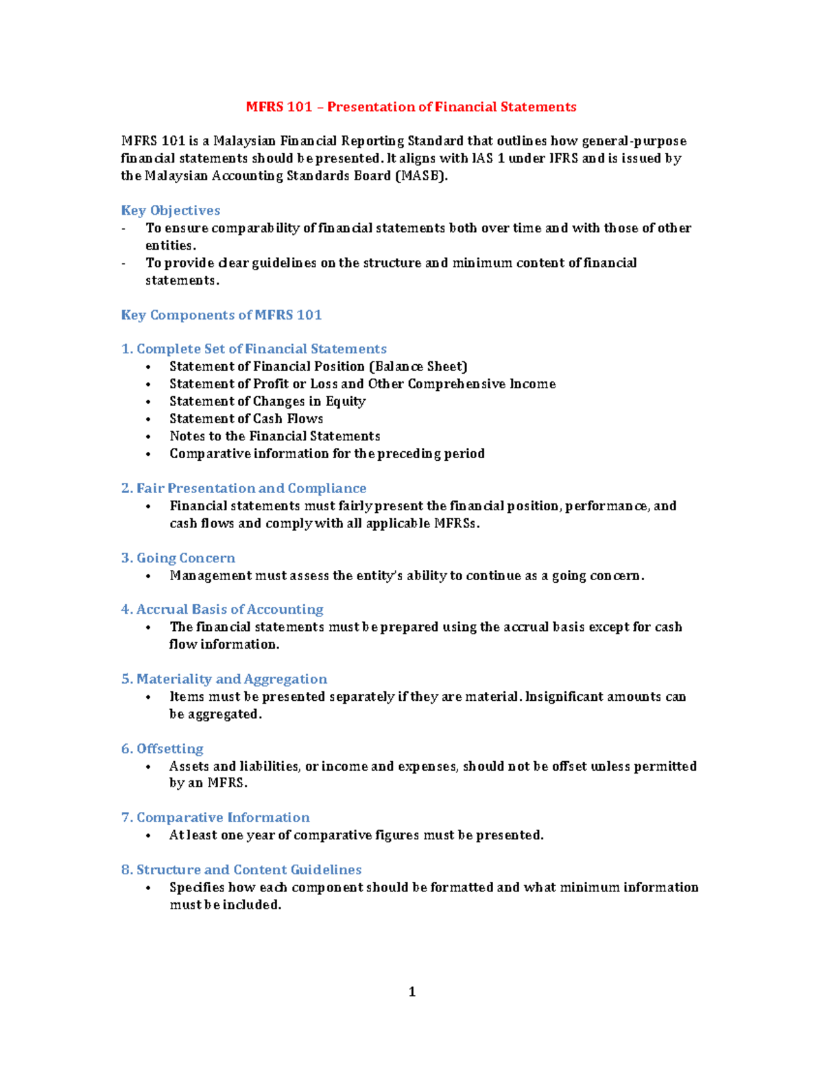 MFRS 101 Overview: Key Components & Changes in Financial Reporting ...
