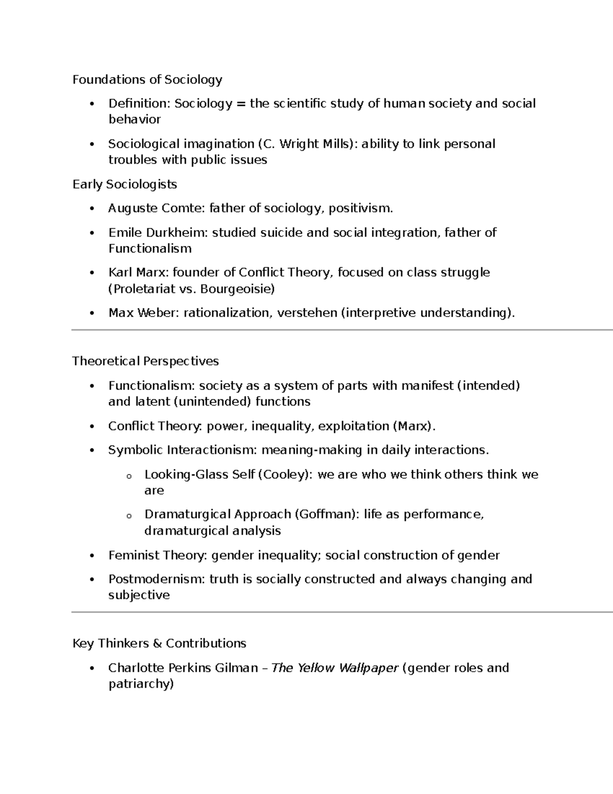 Foundations of Sociology (SOC101): Key Theories and Thinkers Overview ...