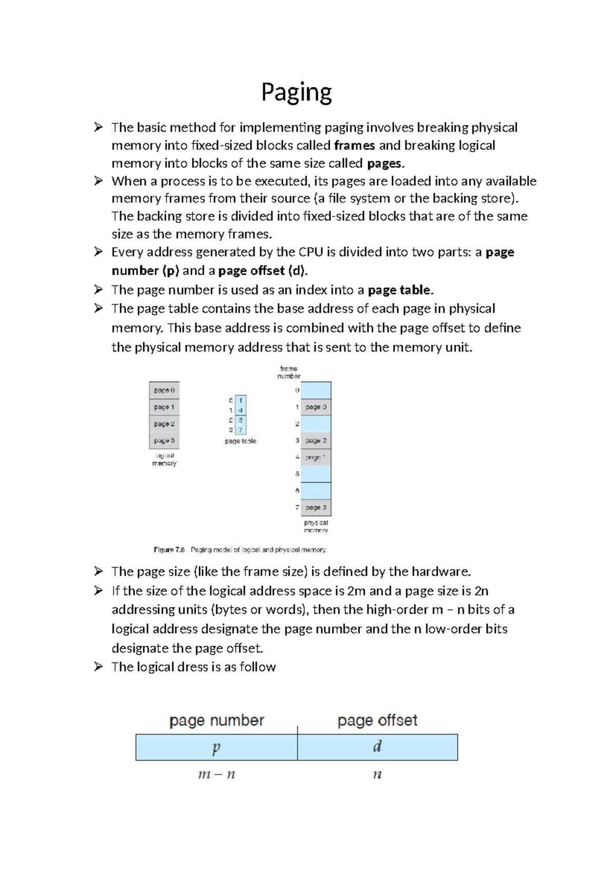Paging Overview and Implementation Details - Studocu