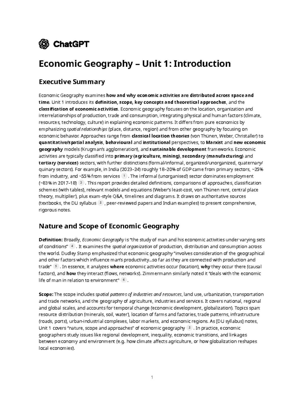 Economic Geography – Unit 1: Introduction Overview and Key Concepts ...