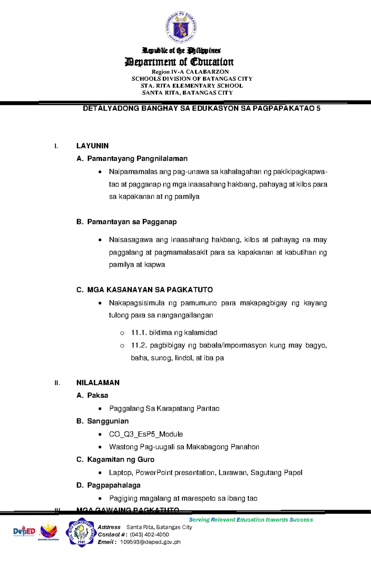 Araling Panlipunan 5: Detalyadong Banghay sa Pagsilang ng ...
