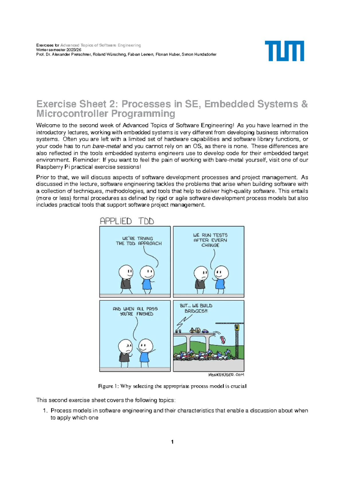 Exercise Sheet 02: Processes in SE & Embedded Systems (ASE) - Studocu