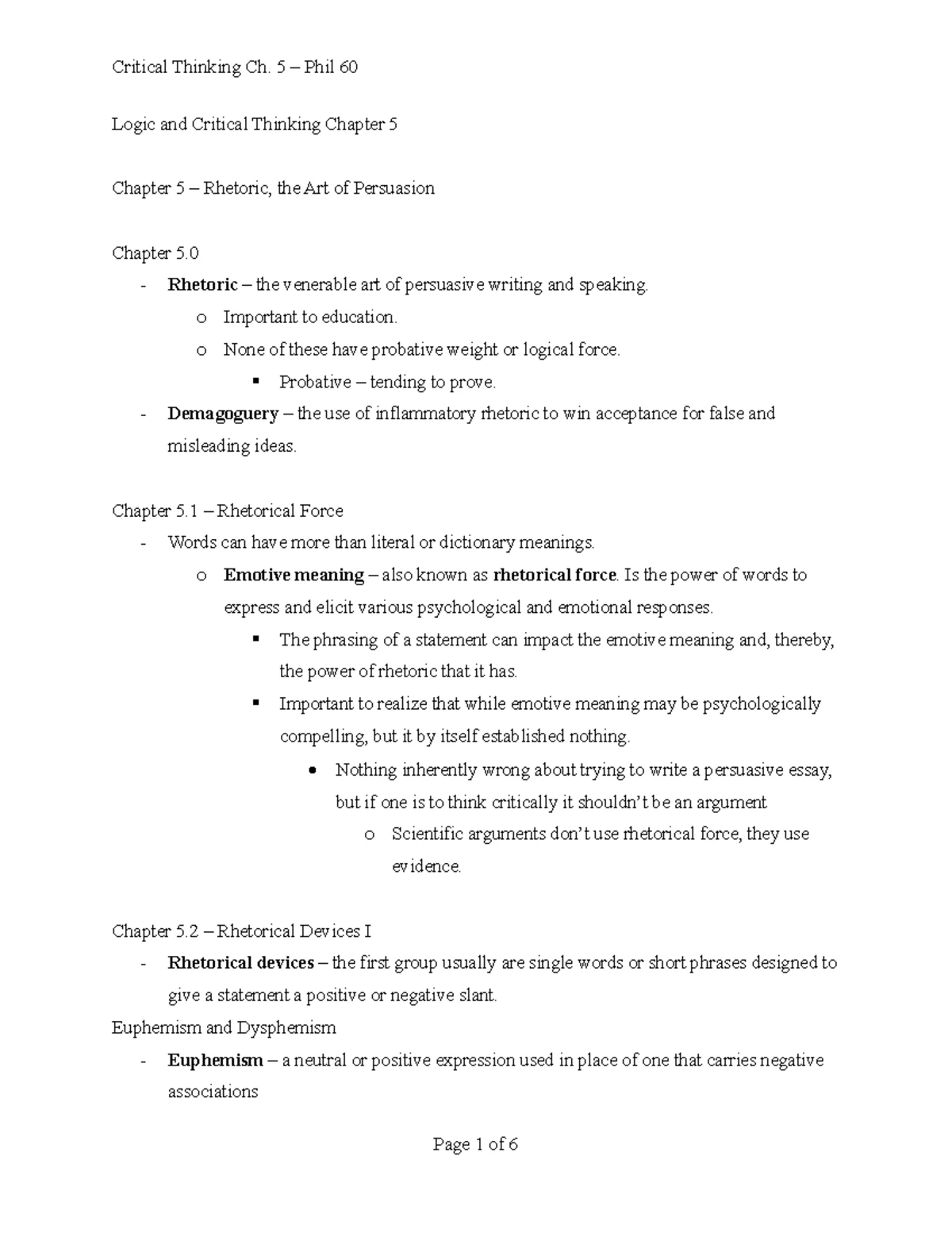 Chapter 2 - class notes - Chapter 2 – Two Kinds of Reasoning ...
