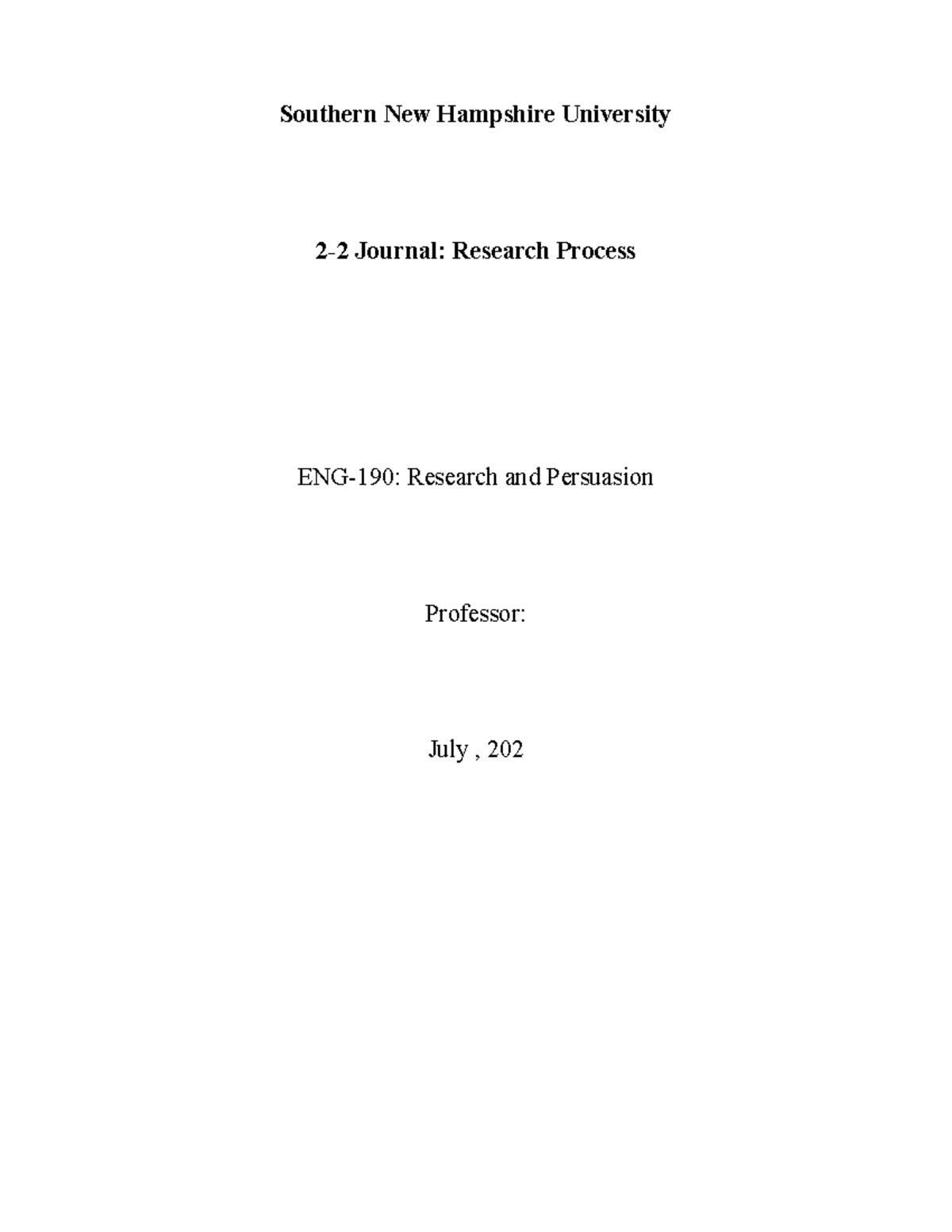 ENG-190: Journal on Credible Sources in Research Process - Studocu
