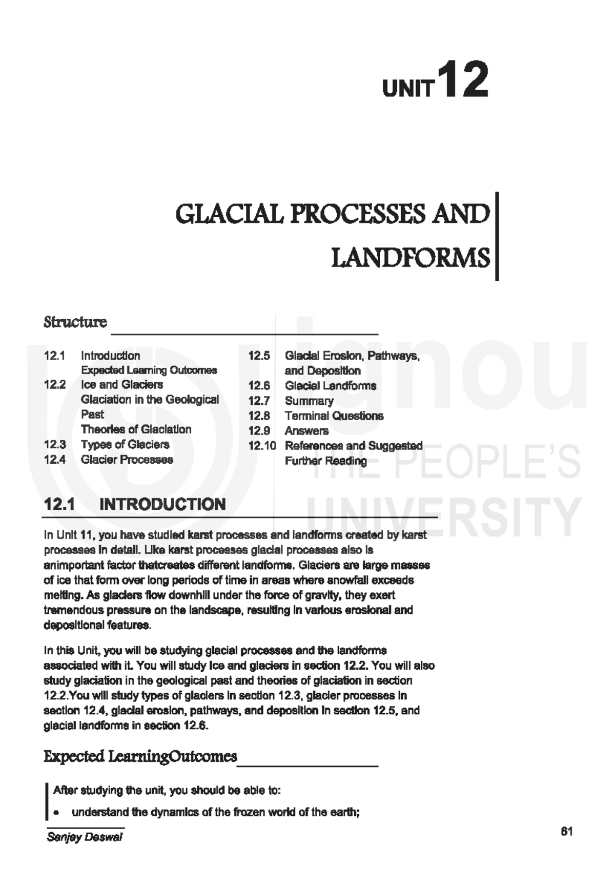 Unit 12 - Glacial Processes and Landforms: Understanding Erosion and ...