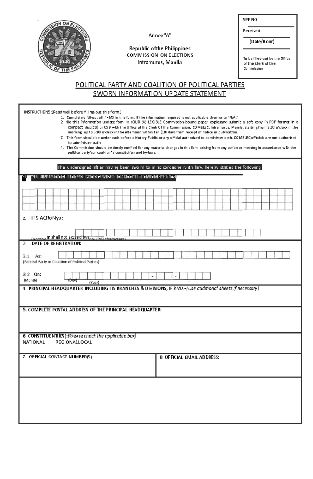Com res 10411 Annex A - Template for COMELEC documents especially for ...