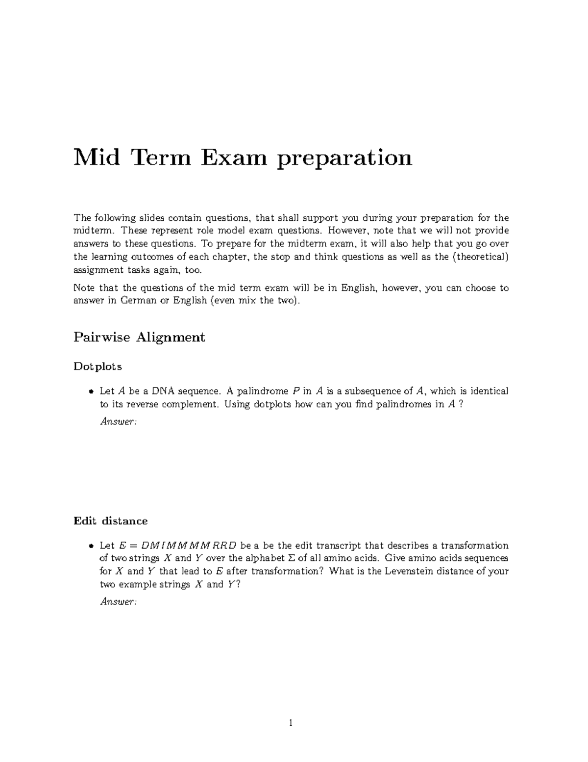 Midterm Exam Prep: Key Questions & Concepts for Course XYZ 2025 - Studocu