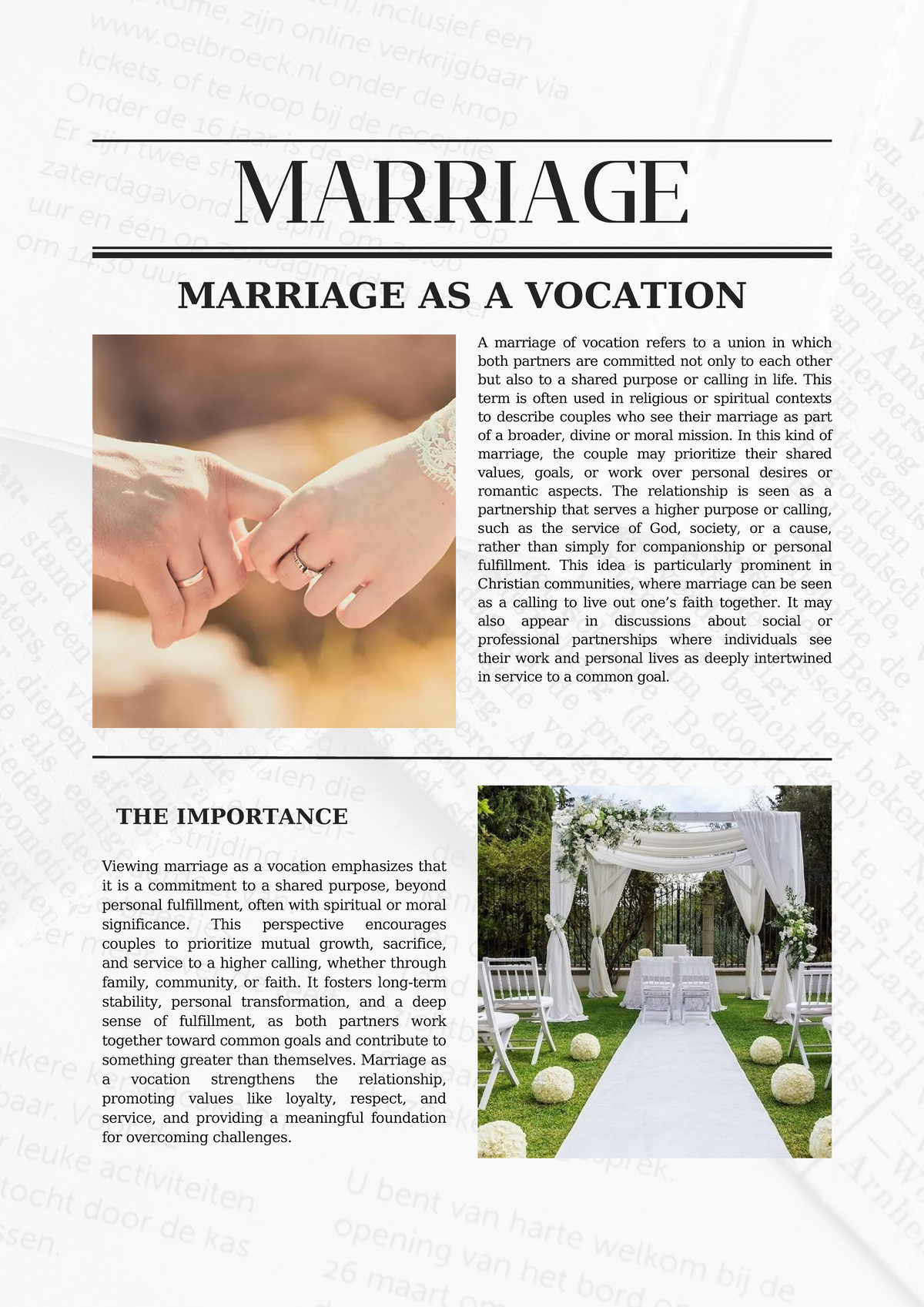 Marriage as a Vocation: Purpose Beyond Personal Fulfillment - Studocu