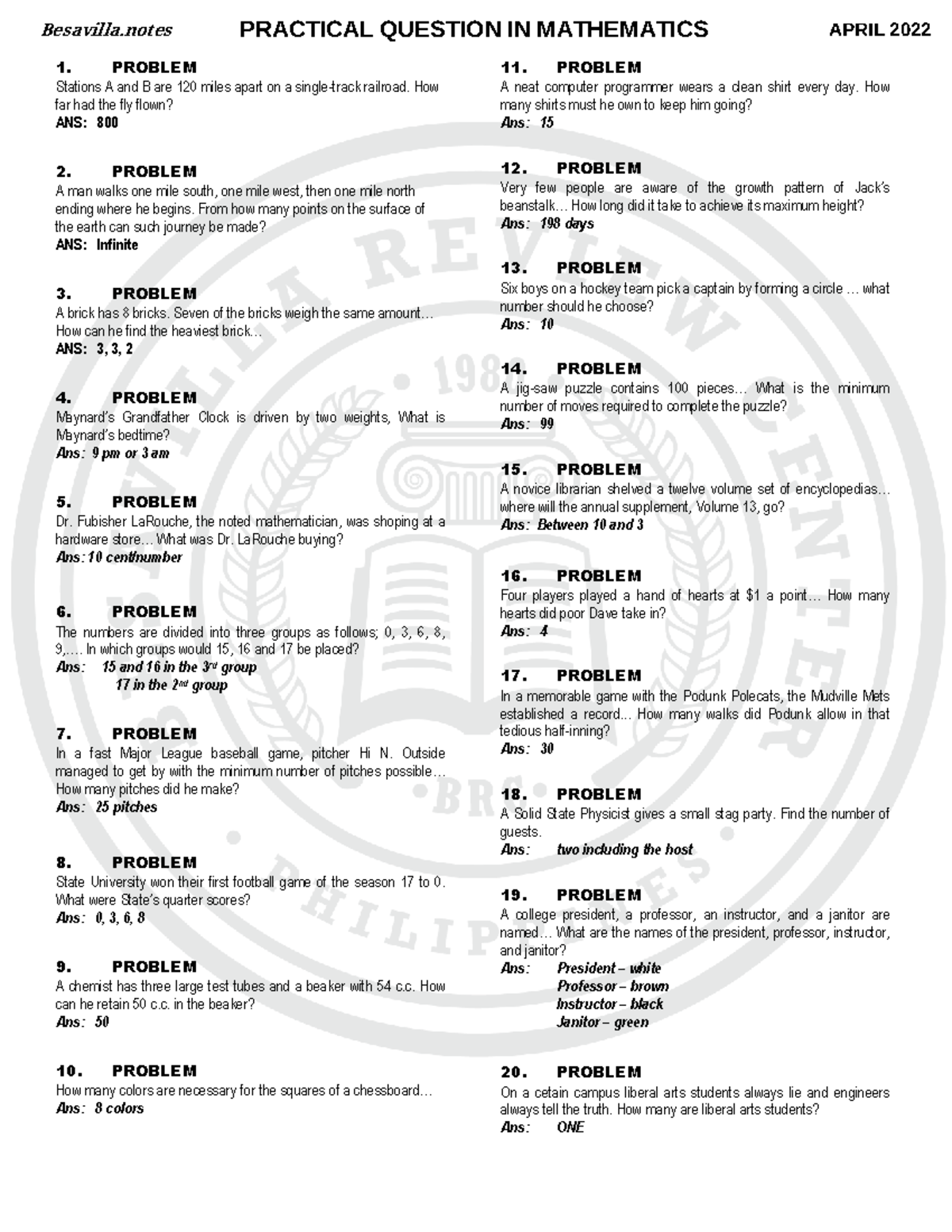 MSTE FAM 6 - Practical Math Problems and Solutions - Studocu