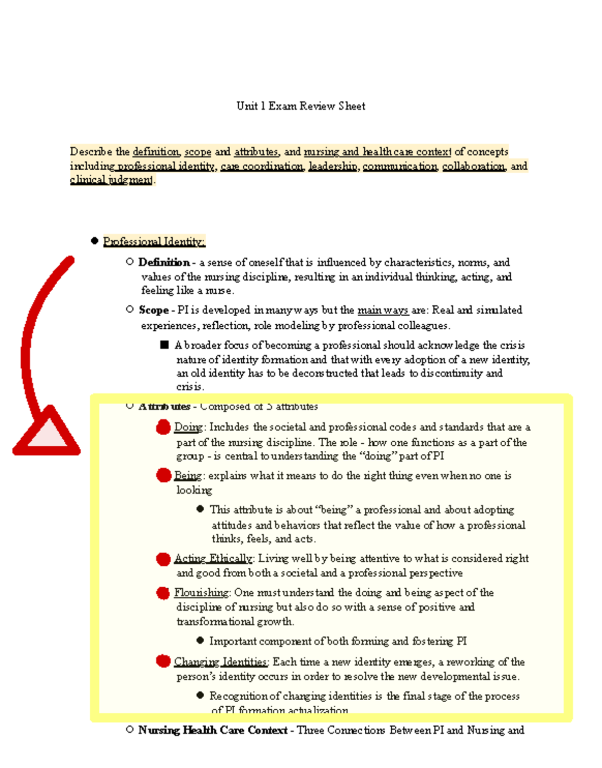 Unit 1 Exam Review Sheet - Unit 1 Exam Review Sheet Describe the ...